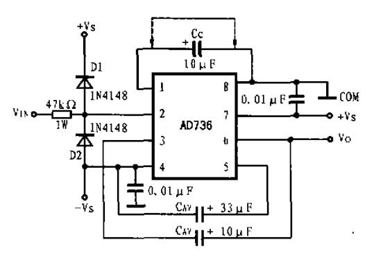 RMS-to-DC converter AD736: Specification, Application, and Datasheet ...