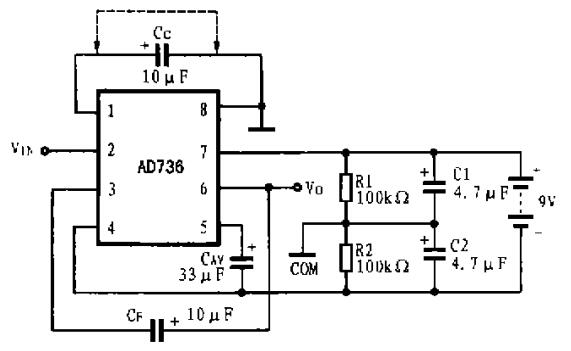 RMS-to-DC converter AD736: Specification, Application, and Datasheet ...