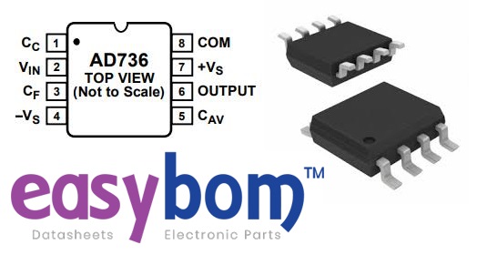 RMS-to-DC converter AD736: Specification, Application, and Datasheet ...