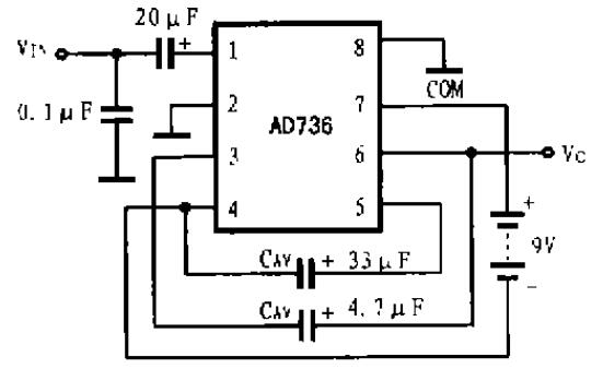RMS-to-DC converter AD736: Specification, Application, and Datasheet ...