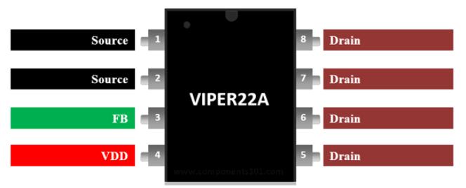 VIPER22A IC: Equivalent, Datasheet, Pinout, and Circuit | Easybom
